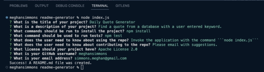 GitHub - meghansimmons/readme-generator