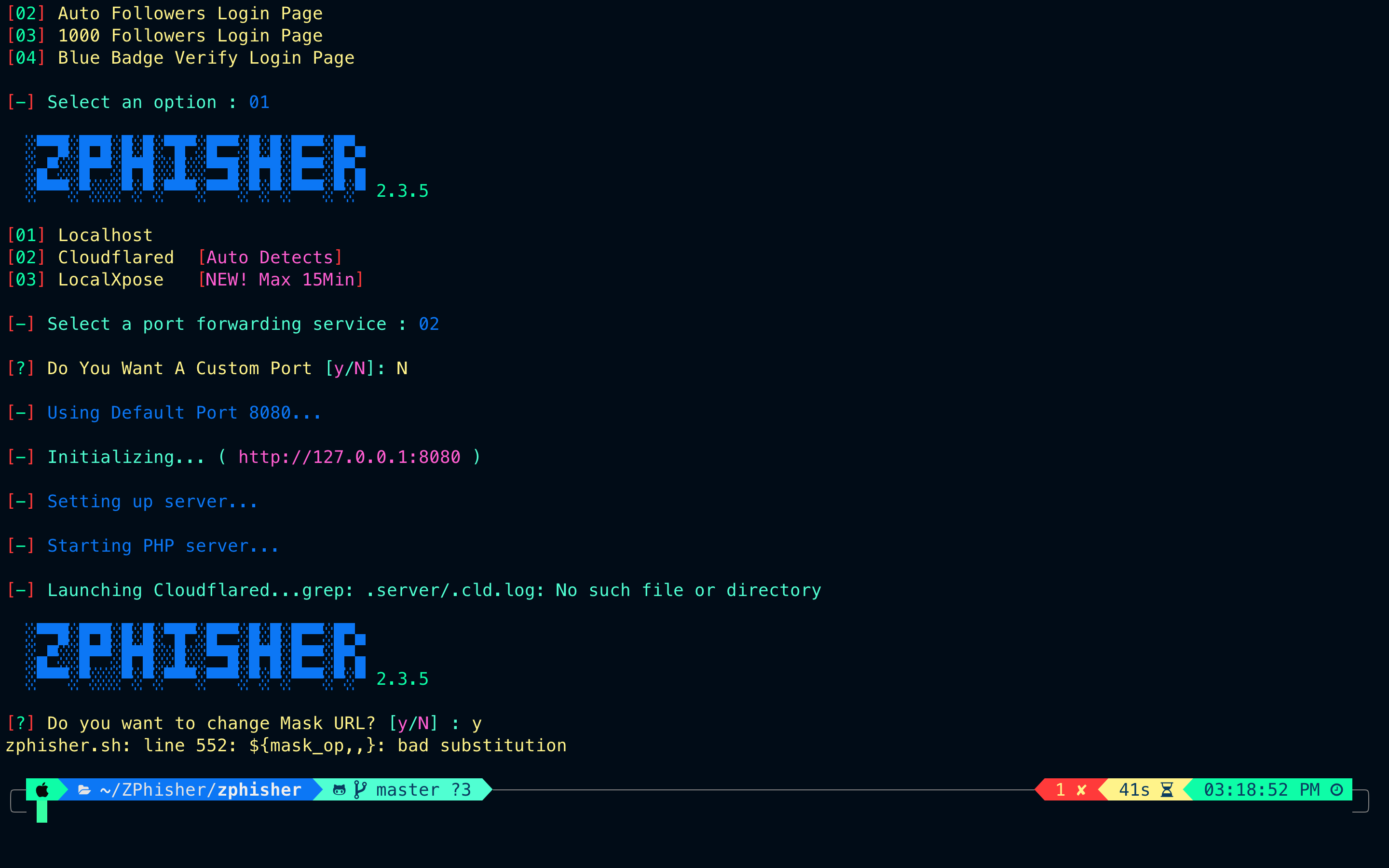 Bad Substitution · Issue 728 · Htr Techzphisher · Github