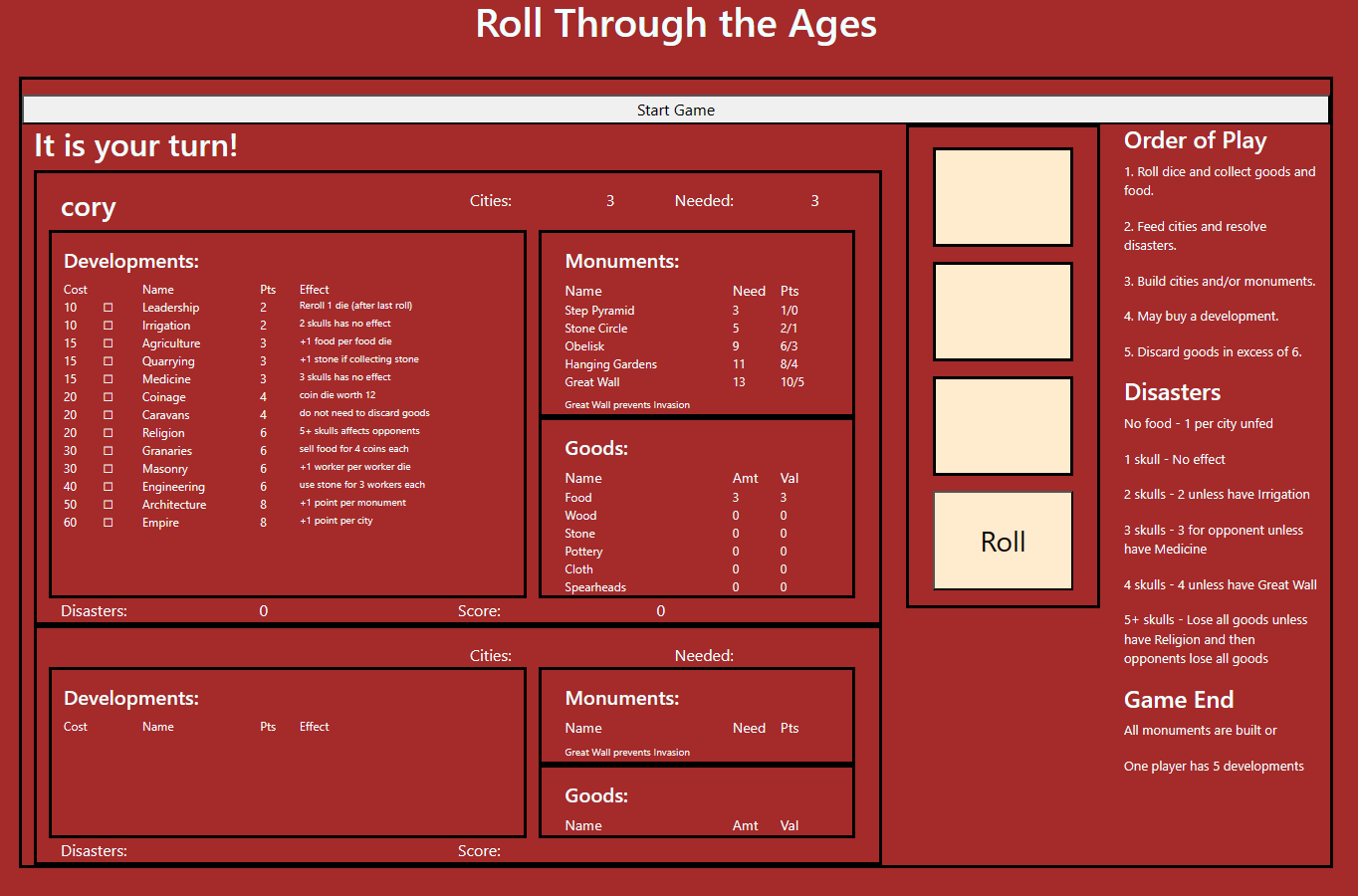 GitHub - corybenton/roll_through_the_ages: Digital adaptation of Roll Through the Ages boardgame ...