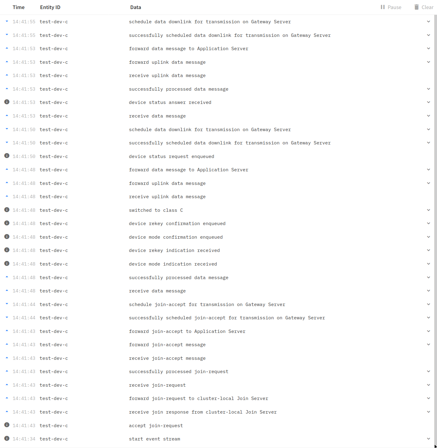 Sort events by `time` in console · Issue #2327 · TheThingsNetwork/lorawan-stack · GitHub