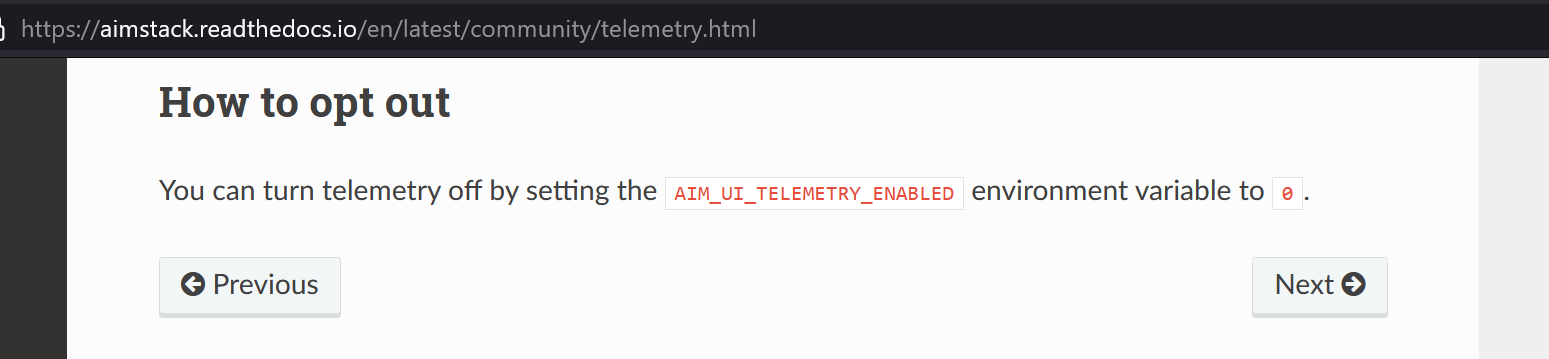 Opting out of telemetry doesn't seem to work · Issue #2551 · aimhubio/aim · GitHub