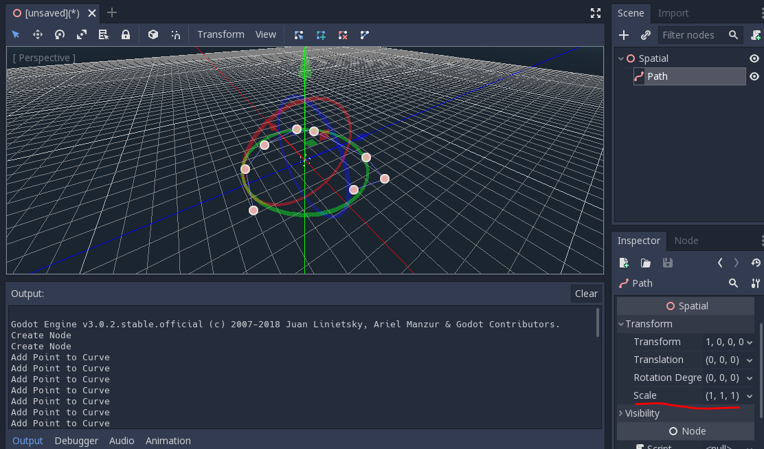 3D Editor fails to move points after scaling the Path Node · Issue ...