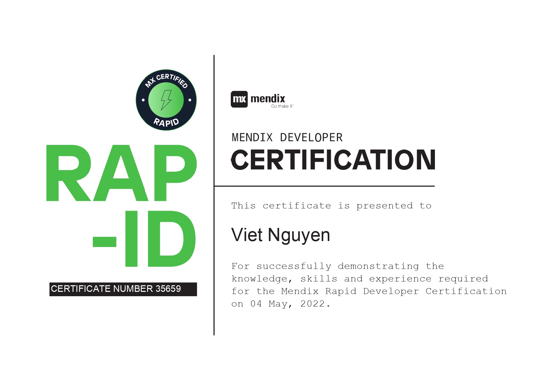 GitHub - VietNguyenn99/Mendix-Certification: Mendix Developer Certification Rapid