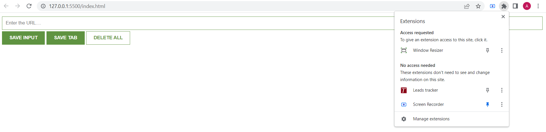 Github Aratidsa Chrome Extension Lead Tracker Scrimba Project Chrome Extension To Track Leads