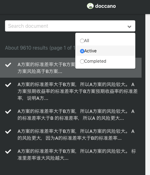 Couldn't Filter documents · Issue #414 · doccano/doccano · GitHub