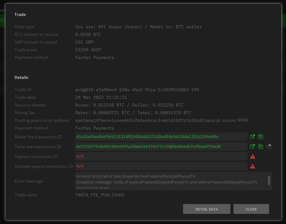 Fee reimbursement for trade wcQgKfX · Issue #1366 · bisq-network/support · GitHub