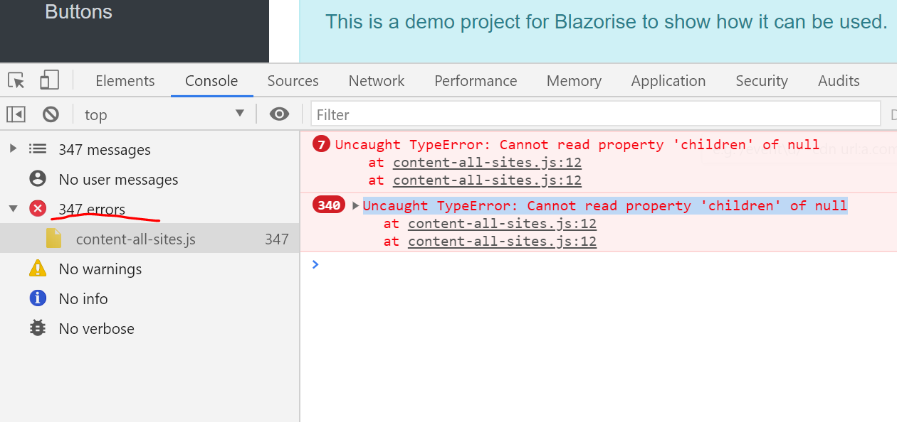 BUG: Uncaught Type Error: Cannot read property 'children' of null · Issue #535 · Megabit ...