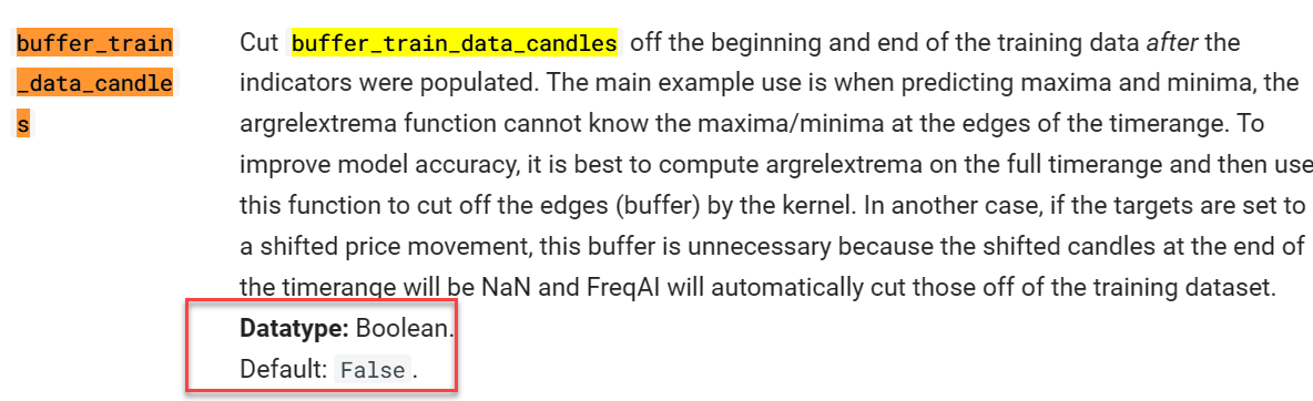 "buffer_train_data_candles" should be Integer instead of boolean ? · Issue #8384 · freqtrade ...