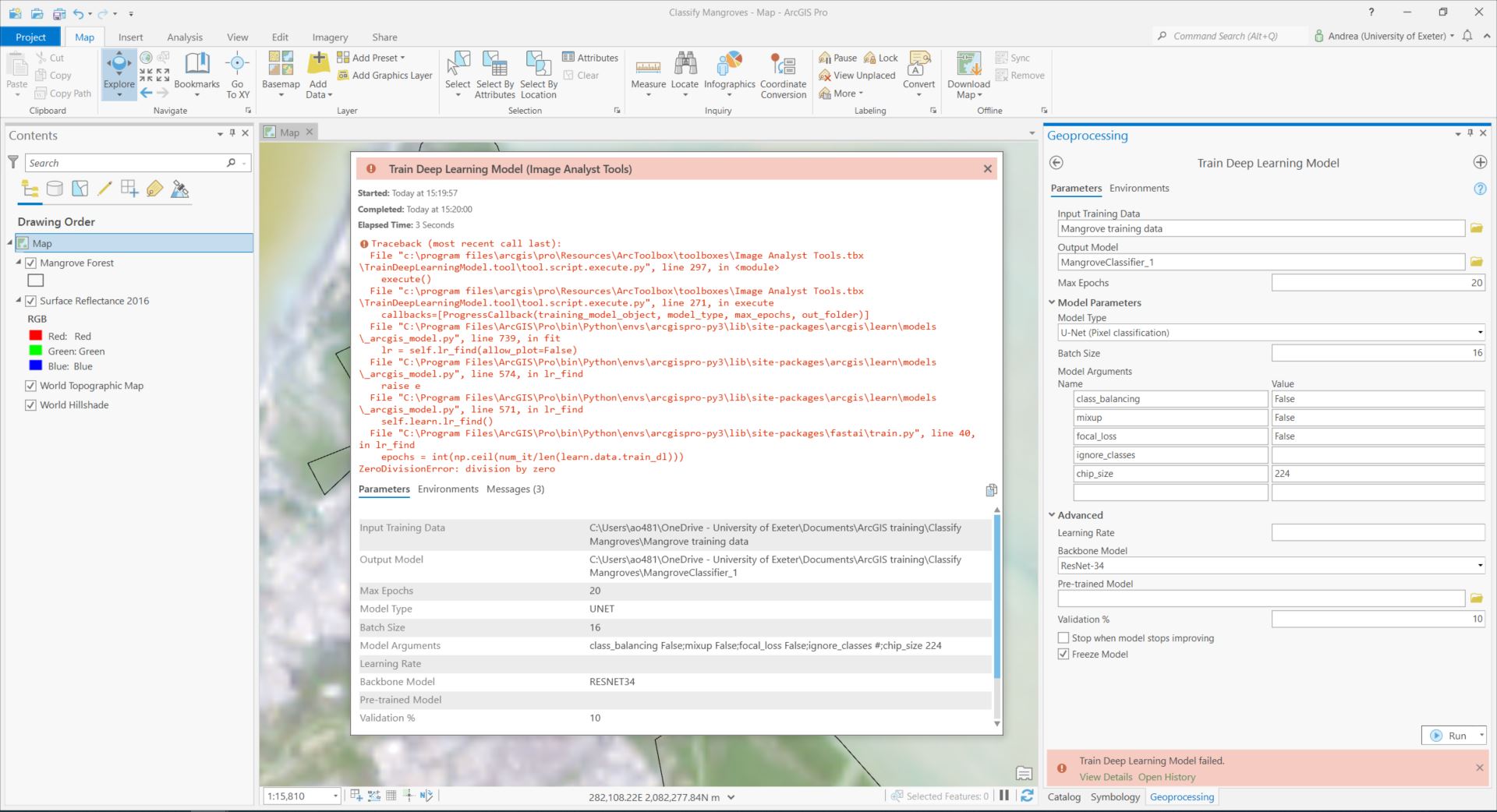 Error Train Deep Learning Model · Issue 1505 · Esriarcgis Python Api · Github