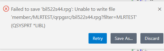 Iseries source code deleted when I try to save changes · Issue #1171 · codefori/vscode-ibmi · GitHub