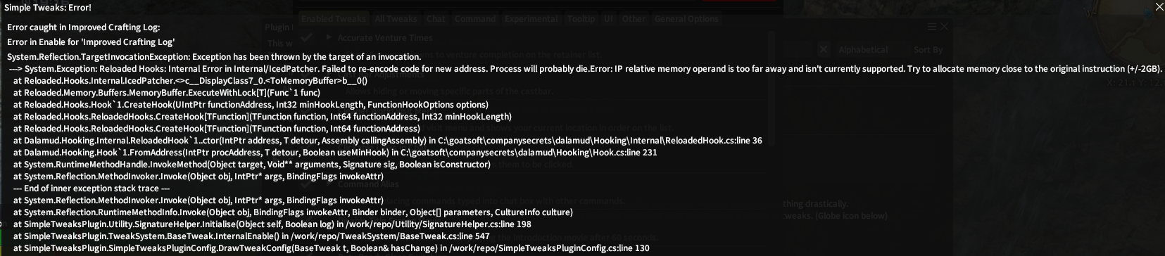 Was Improved Crafting Log removed? · Issue #658 · Caraxi/SimpleTweaksPlugin · GitHub