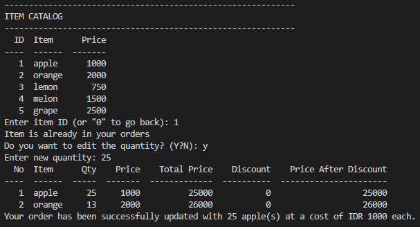 GitHub - naufal-alfarisi/Cashier-Project: Input data to order's list ...