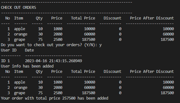 GitHub - naufal-alfarisi/Cashier-Project: Input data to order's list ...