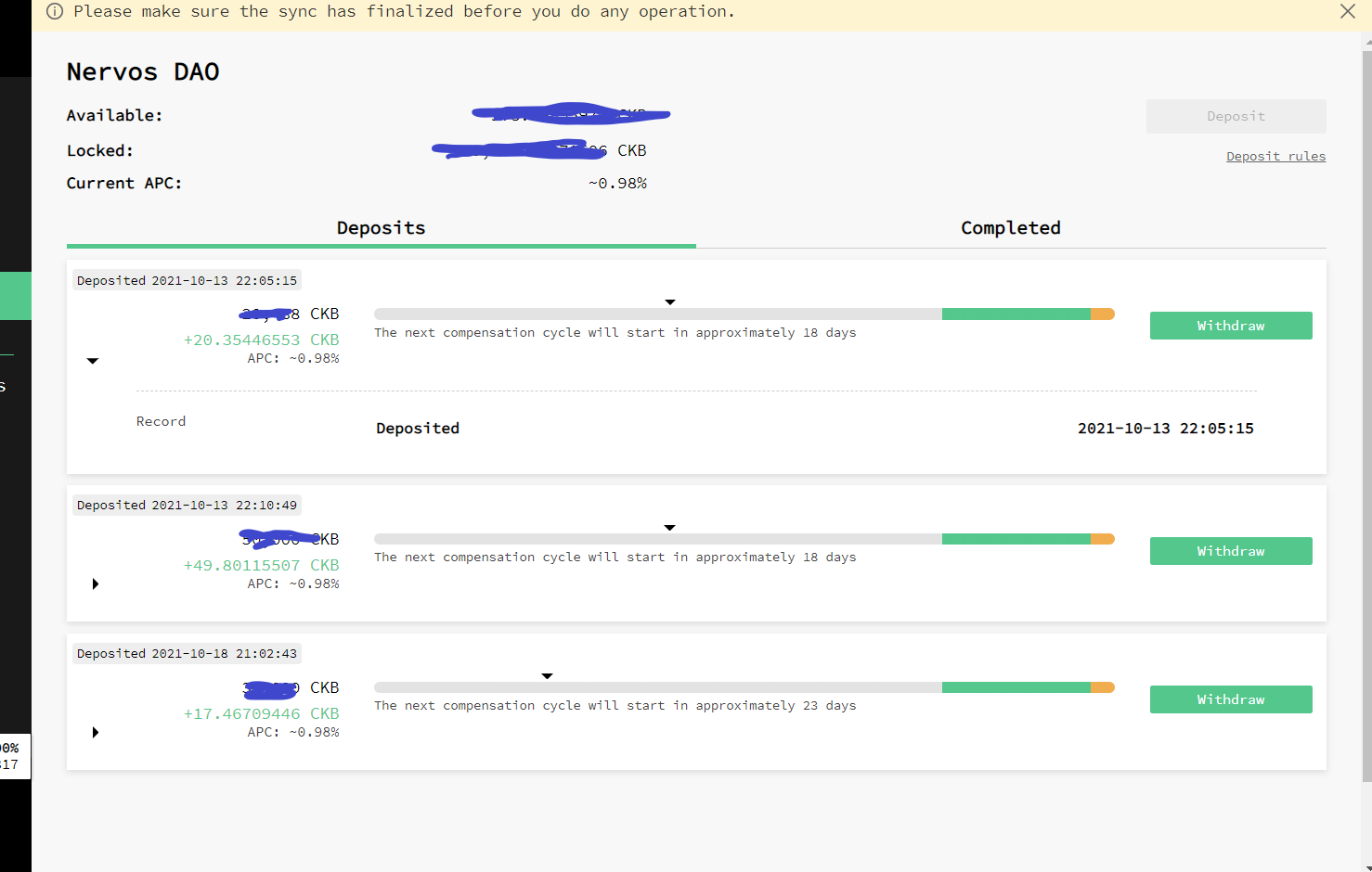 APC % Changing in Neuron Wallet · Issue #2153 · nervosnetwork/neuron · GitHub
