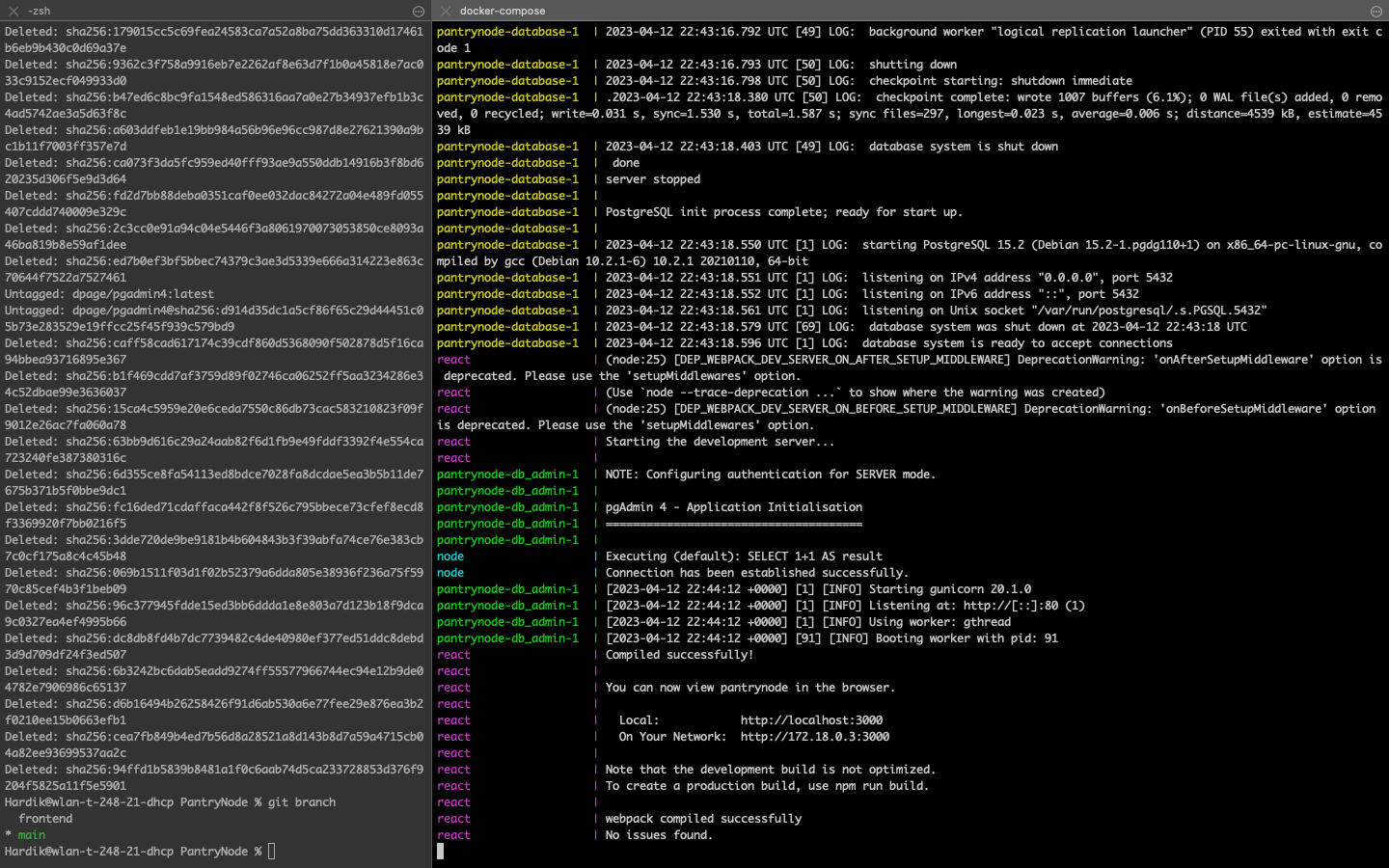 Docker compose issues, accessing newly added packages. · Issue #139 · ChicoState/PantryNode · GitHub