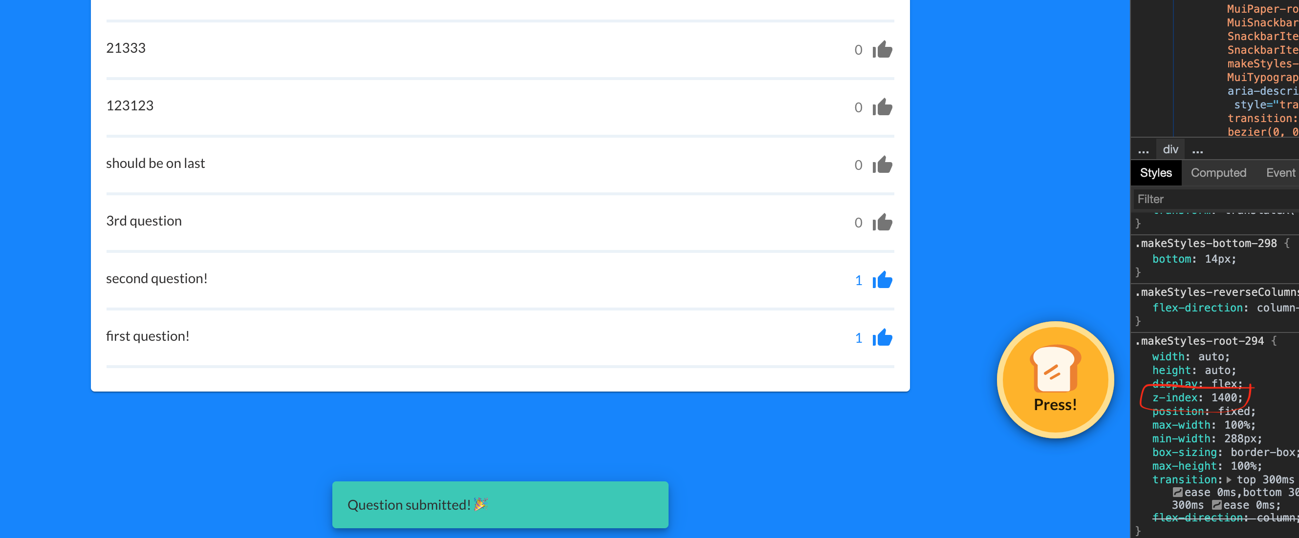 How to change z-index? · Issue #231 · iamhosseindhv/notistack · GitHub