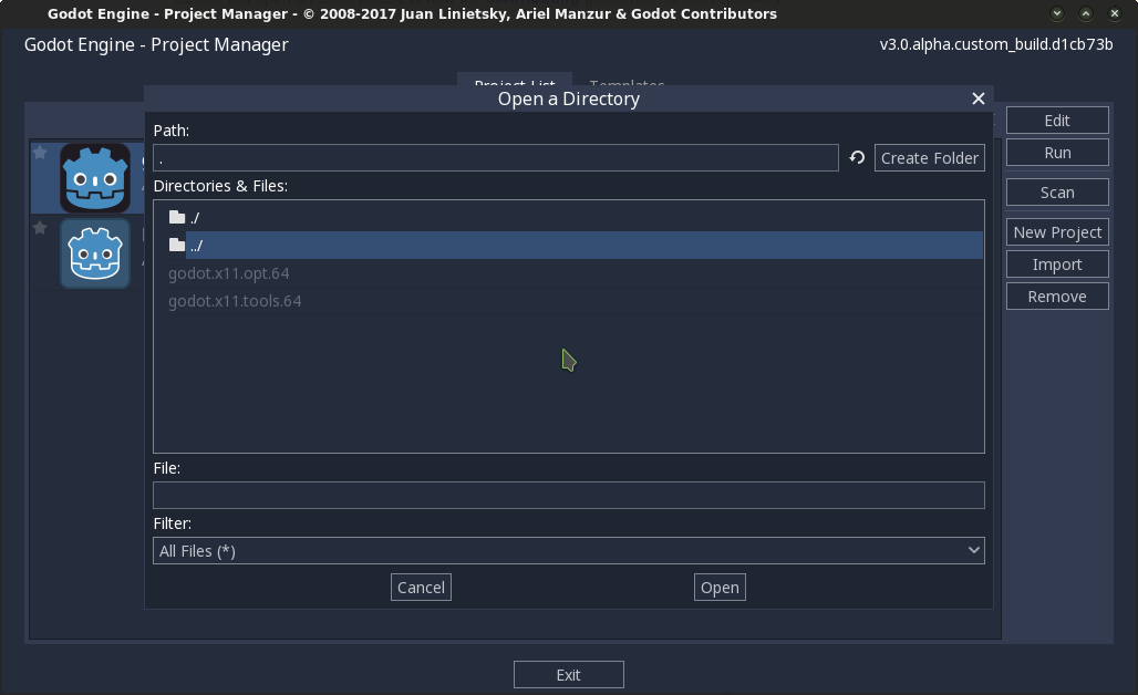 Upper folder file ".." does not work in filechooser · Issue #11087 · godotengine/godot · GitHub