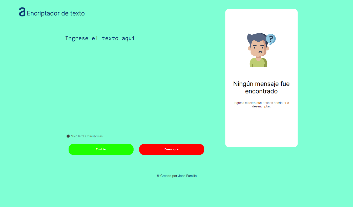 GitHub - Jose-Familia/Alura-Encriptador: Alura Challenge #1 Alura Encriptador de texto.
