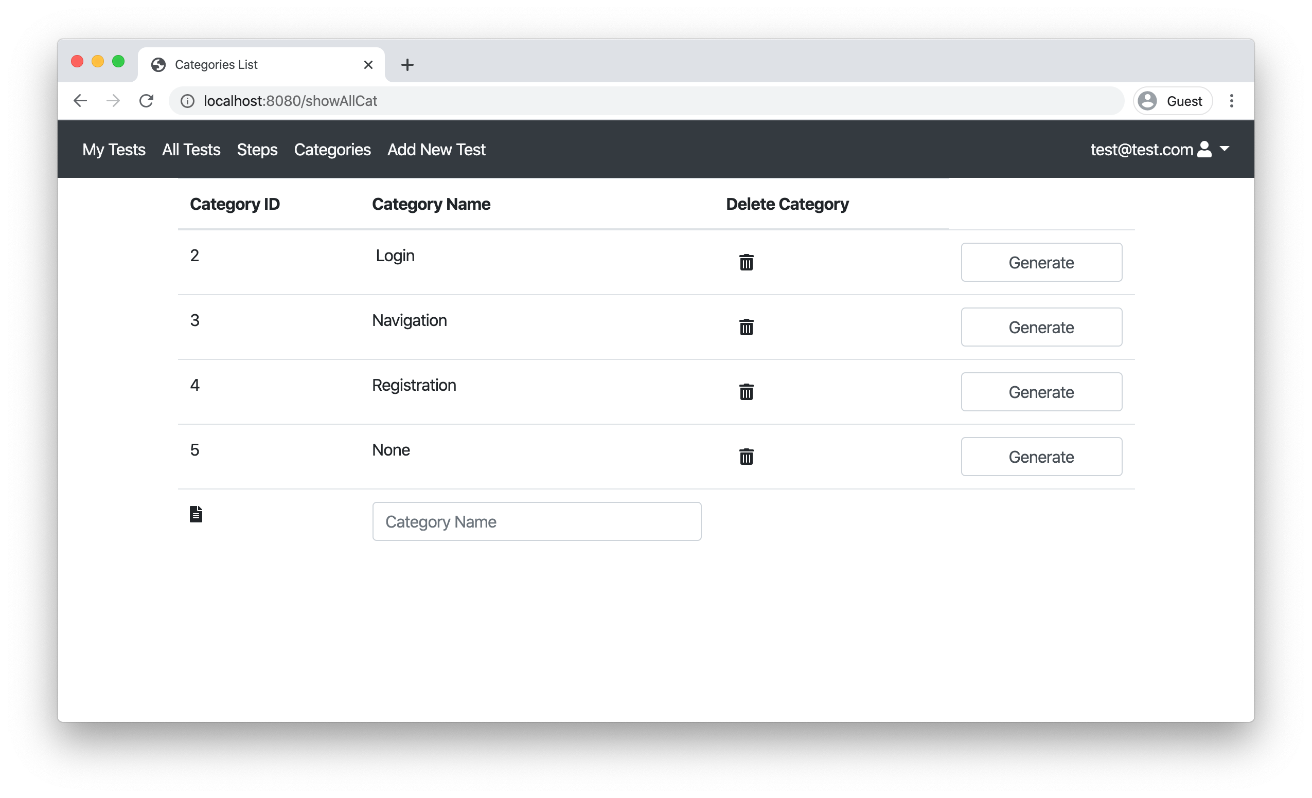 Github Patowntest Management System Spring Boot Thymleaf Application To Create Test Cases