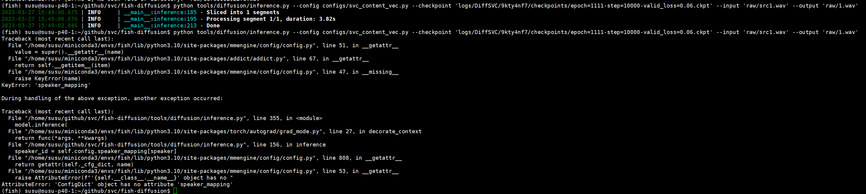 inference报错 · Issue #46 · fishaudio/fish-diffusion · GitHub