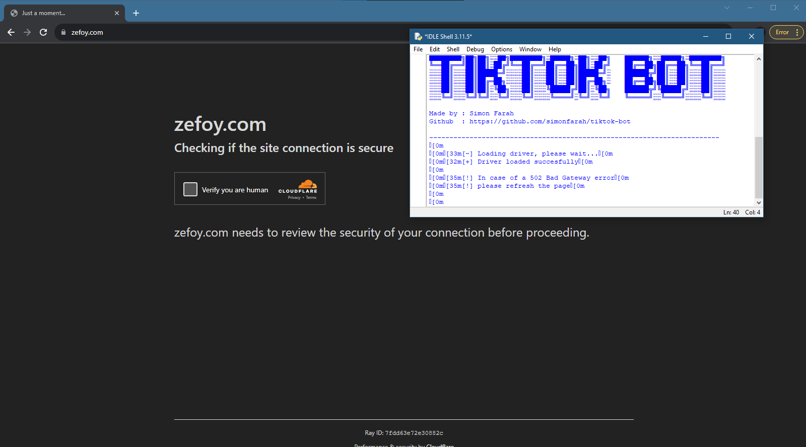cloudflare "verify you are human" loop · Issue #74 · simonfarah/tiktok-bot · GitHub