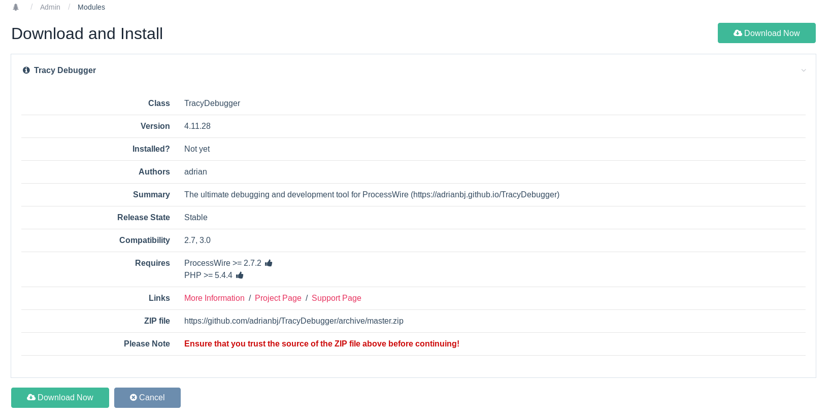 Changing the Button label ( Download And Install ) · Issue #701 · processwire/processwire-issues ...