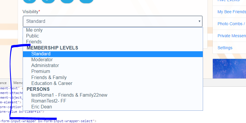 need able to hide extended options in visibility · Issue #2434 · unacms/una · GitHub