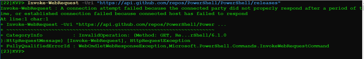 Invoke-WebRequest fails to establish connection · Issue #7314 · PowerShell/PowerShell · GitHub