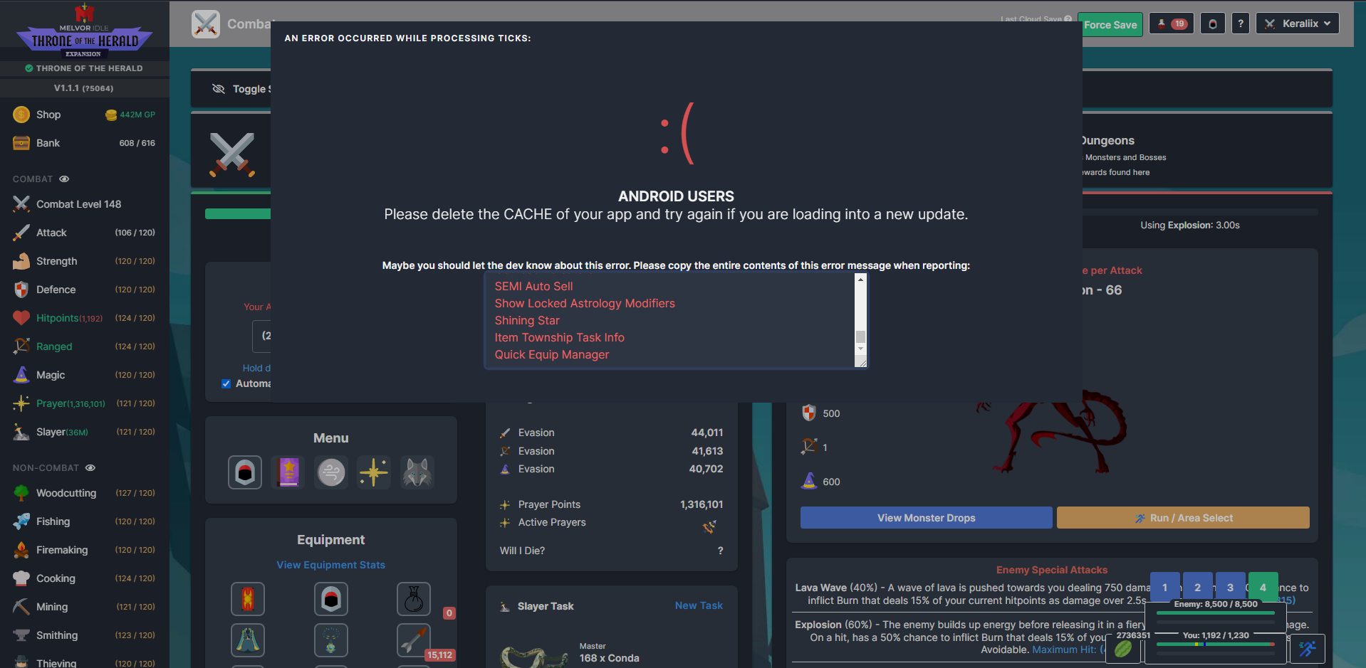 [Bug]: An error occured while processing ticks · Issue #3274 · MelvorIdle/melvoridle.github.io ...