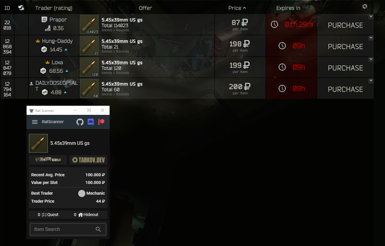 Price of item "5.45x39mm US gs" incorrect · Issue #502 · RatScanner/RatScanner · GitHub