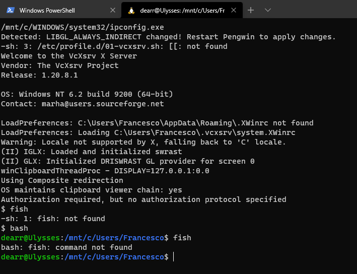Fresh install: Installing fish from pengwin-setup leaves the system with SH as default shell and ...