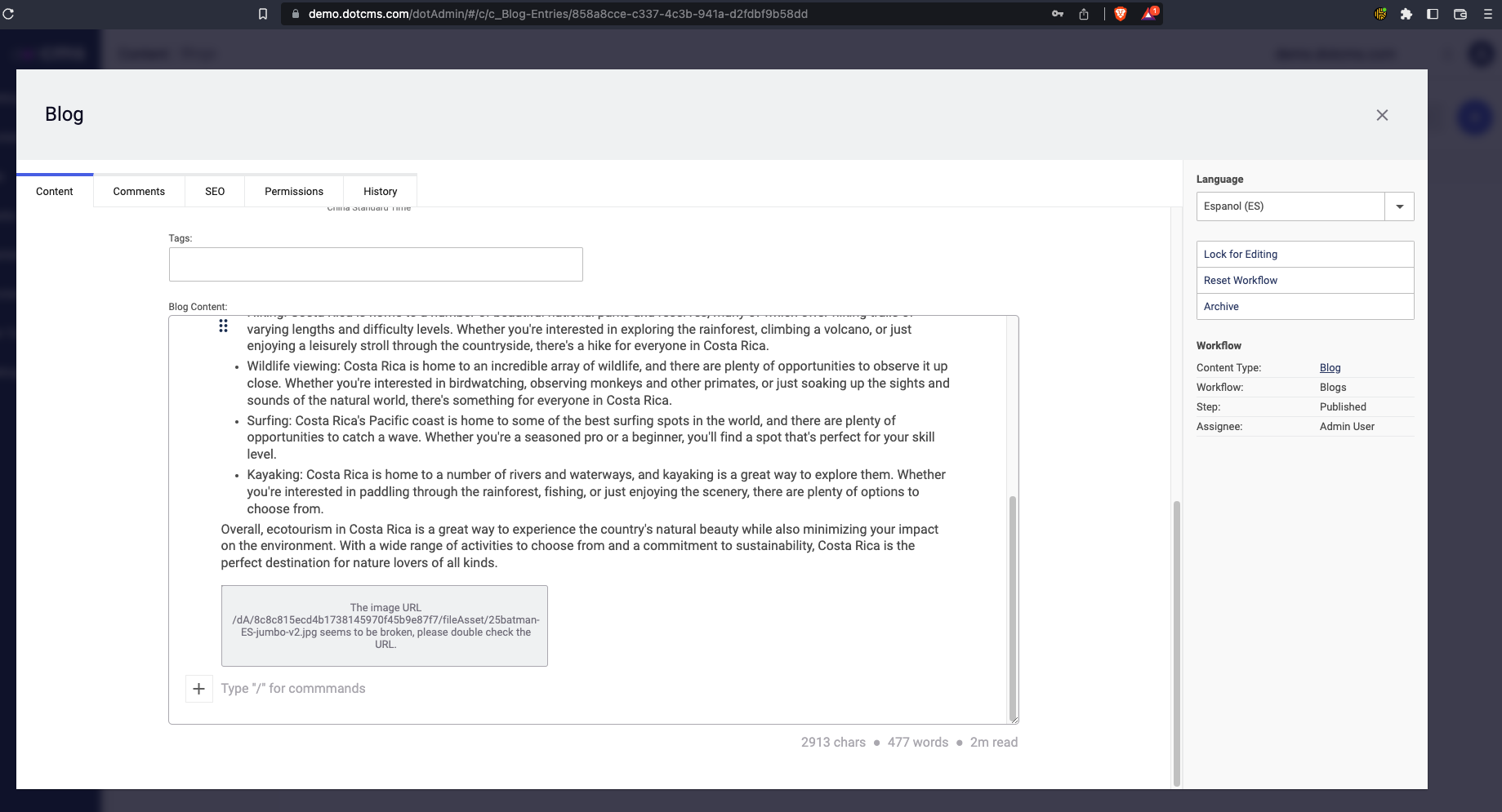 Block Editor: Error uploading images in a different default language. · Issue #24285 · dotCMS ...