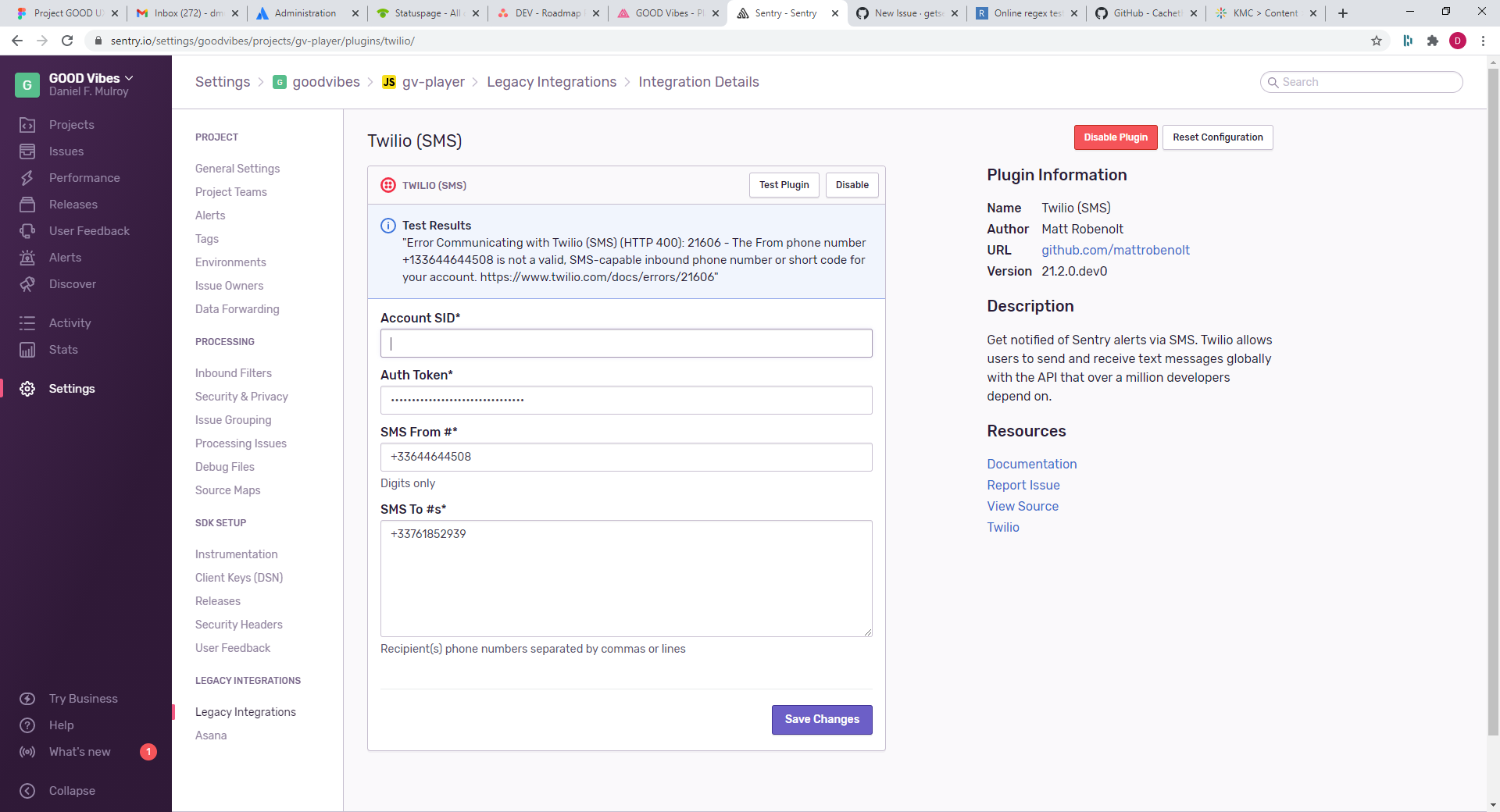Twilio Integration doesn't allow sending to non-US numbers · Issue #23183 · getsentry/sentry ...