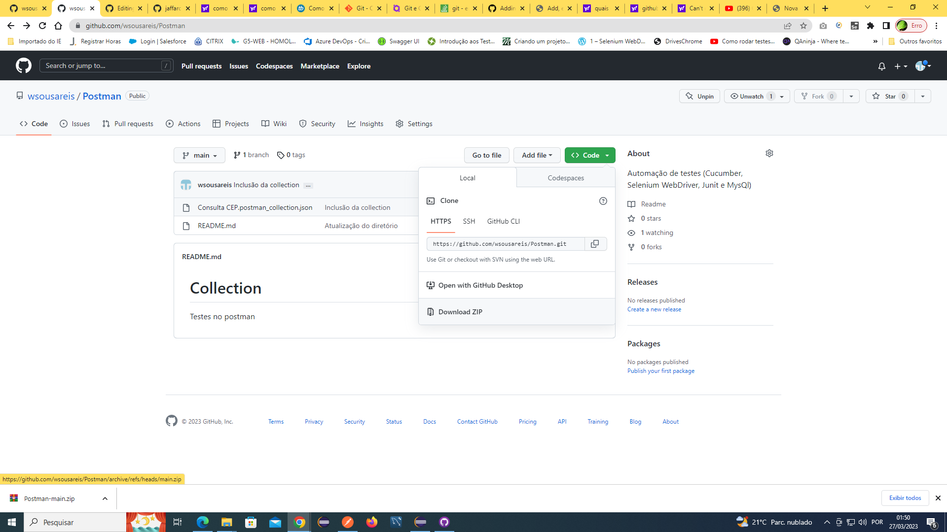 Github Wsousareis Postman Automação De Testes Cucumber Selenium Webdriver Junit E Mysql