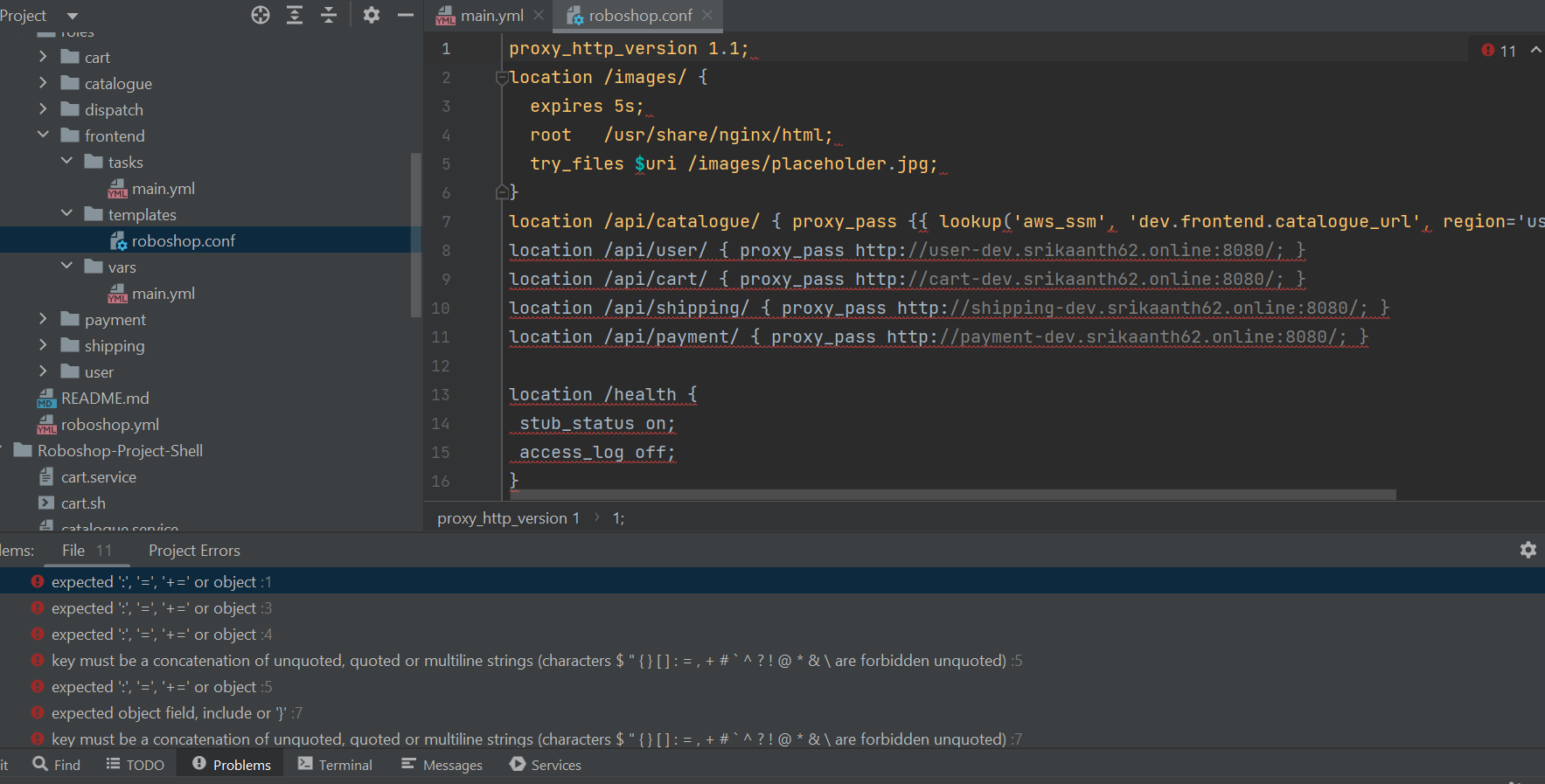 while running ansible frontend with jenkins below is the error and i have changed template also ...
