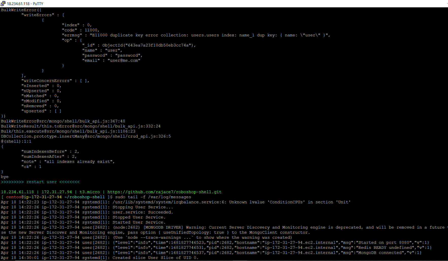User Registration Error · Learndevopsonline Learndevopsonline
