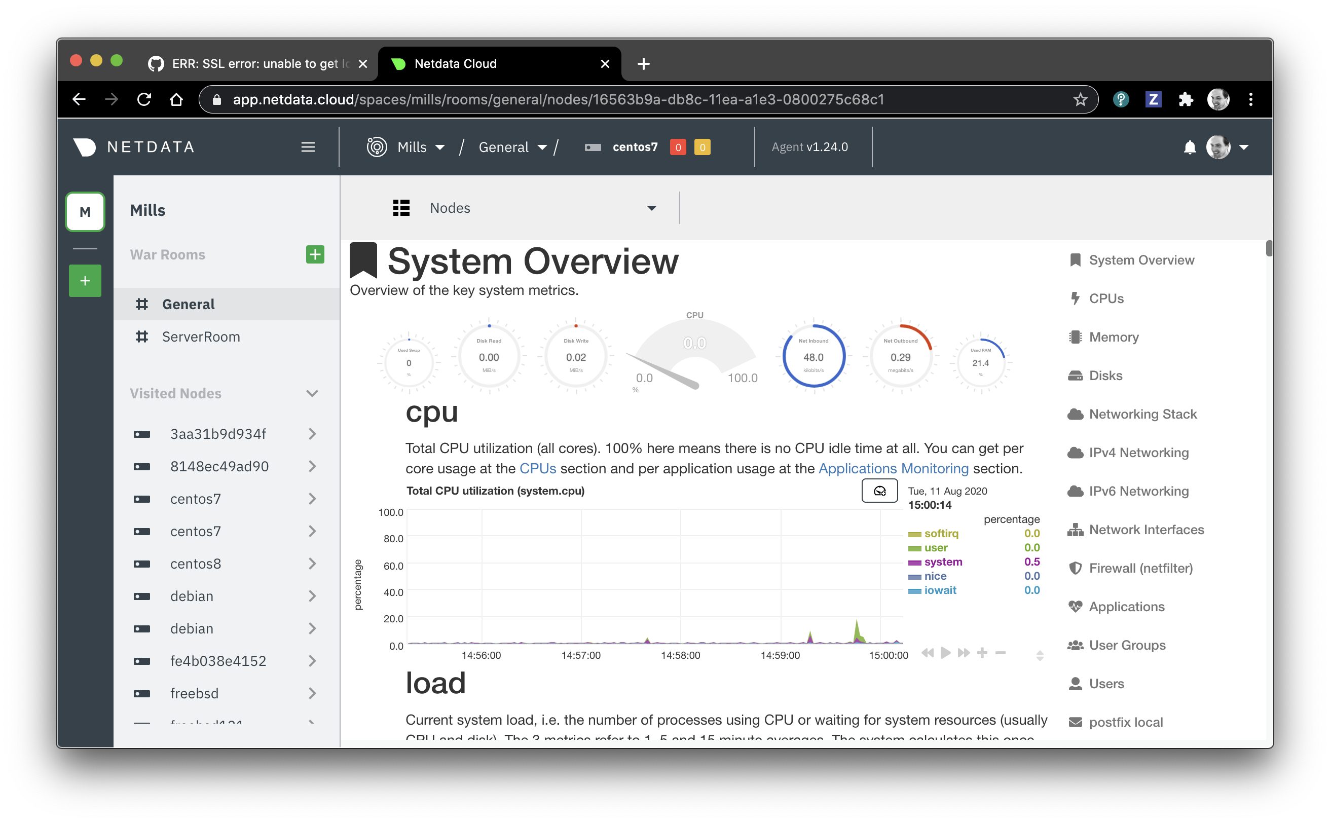 Netdata Cloud node unreachable in war room · Issue #9624 · netdata/netdata · GitHub