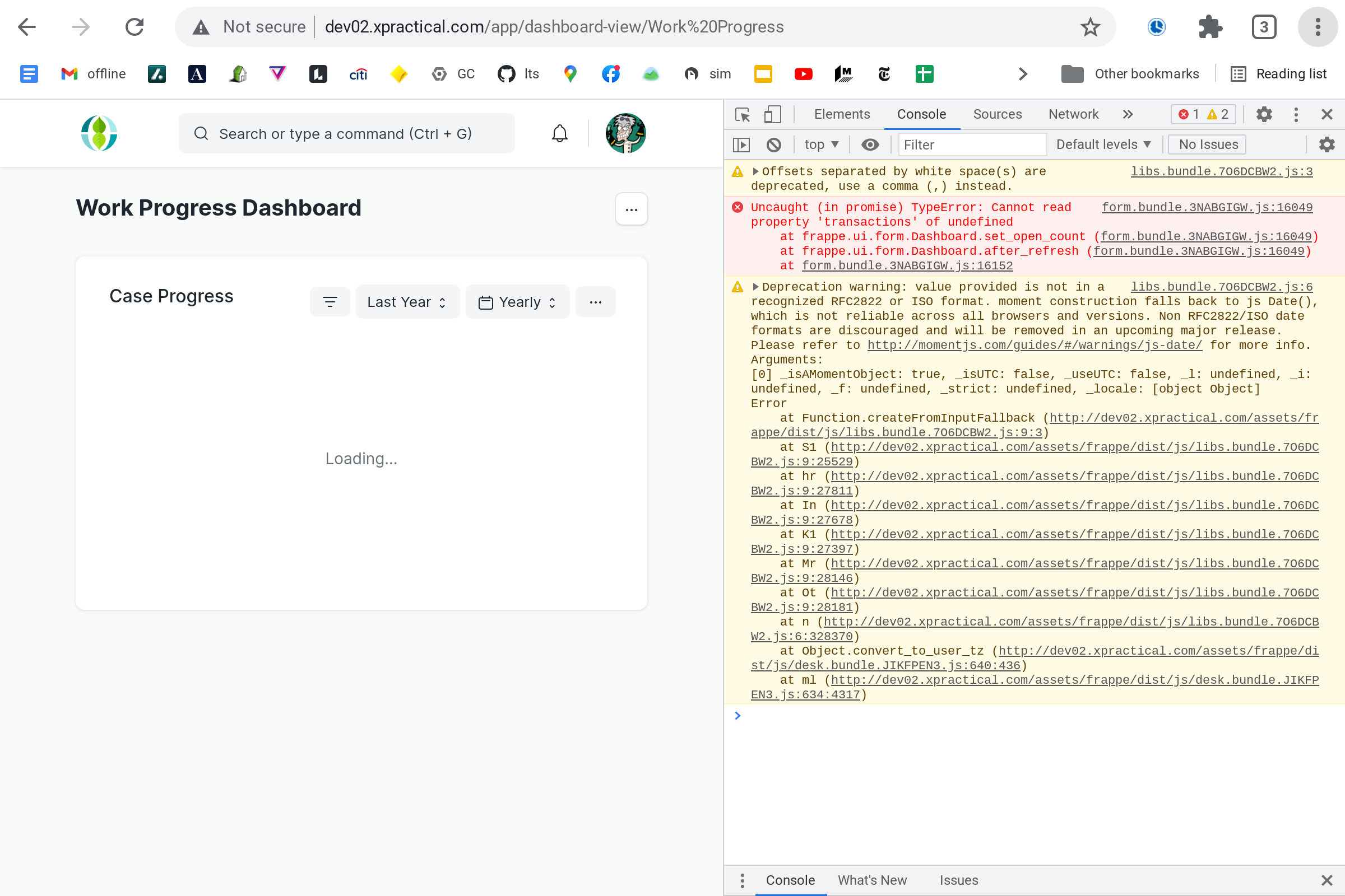 dashboards broken in dev · Issue #13812 · frappe/frappe · GitHub