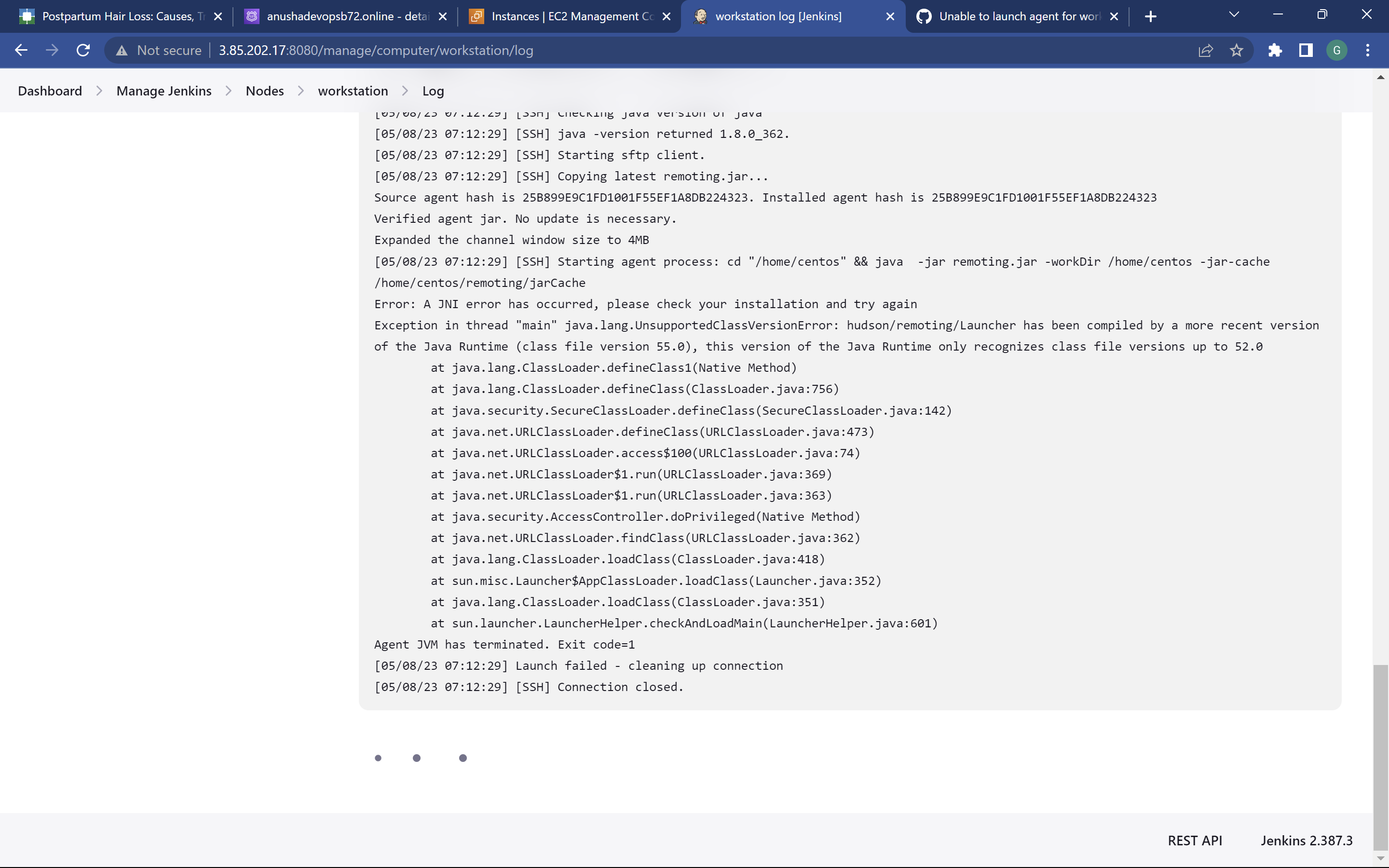 Unable to launch agent for worksation node · learndevopsonline learndevopsonline · Discussion ...