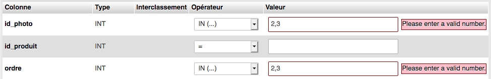 Search in INT column with operator "IN(…)" reject my value "Please enter a valid number ...