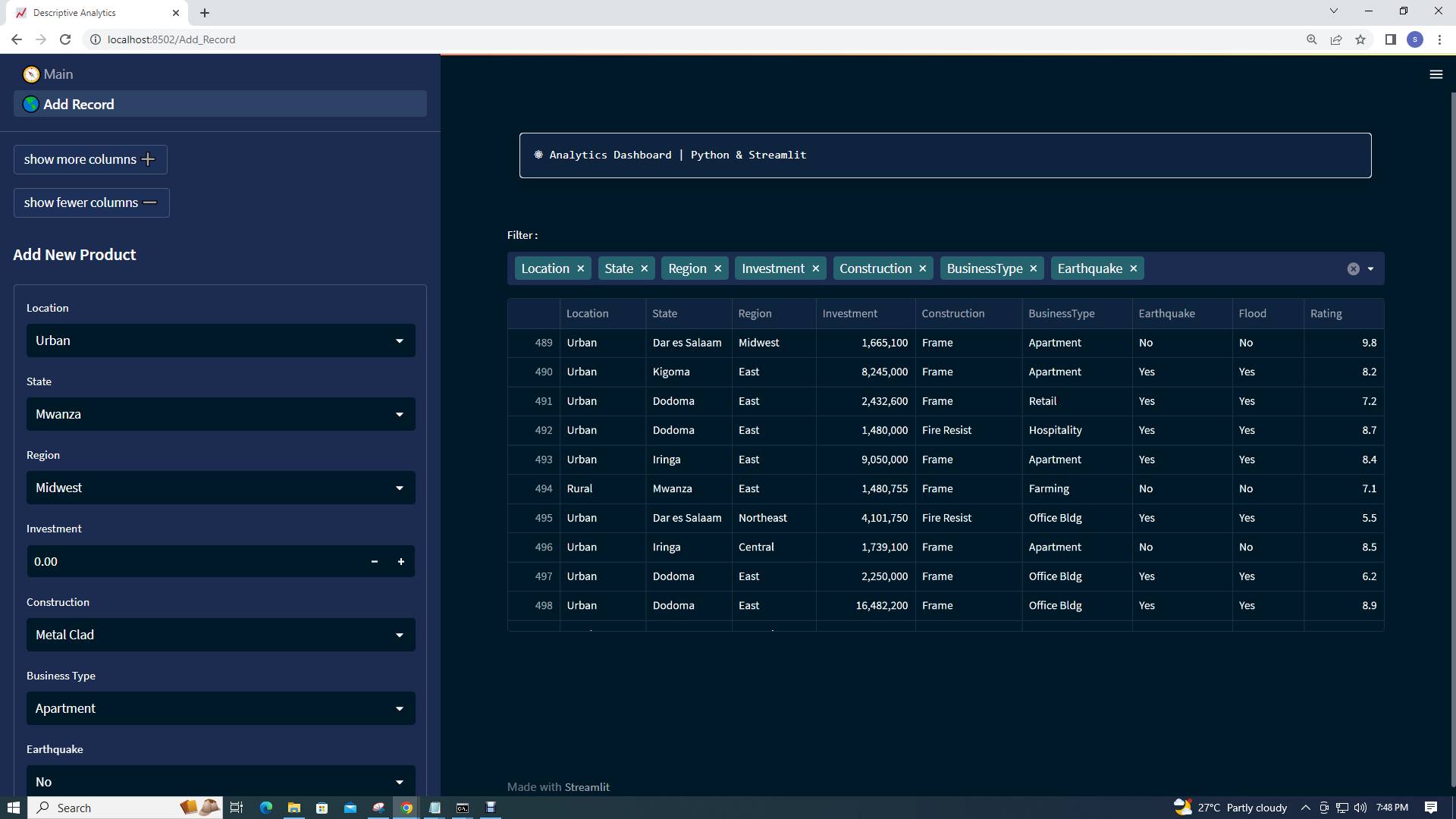 GitHub - shamiraty/AnalyticsDashboard-with-Excel-file