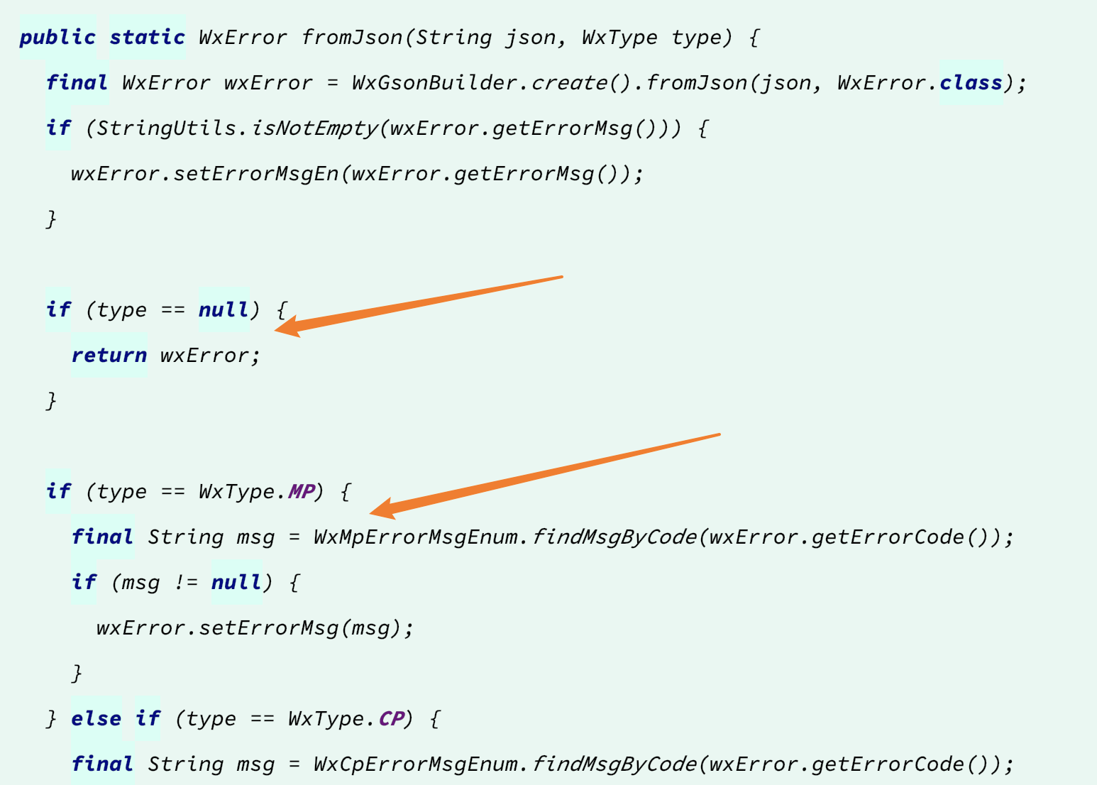 代码优化，异常处理不彻底，代码冗余 · Issue #1189 · binarywang/WxJava · GitHub