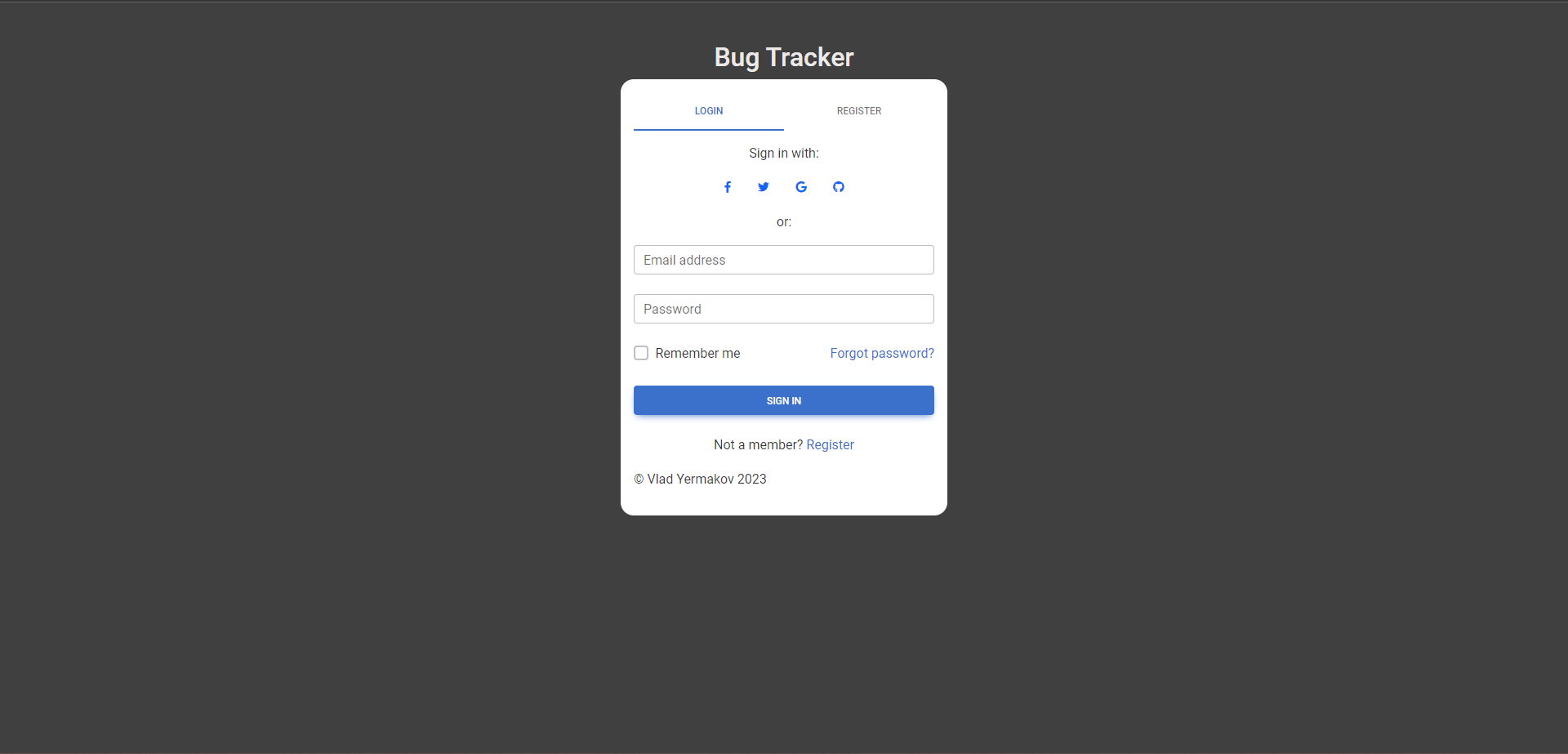 GitHub - VladYermakov02/bug-tracker-public: Bug Tracker App for tracking bugs, issues, proposals