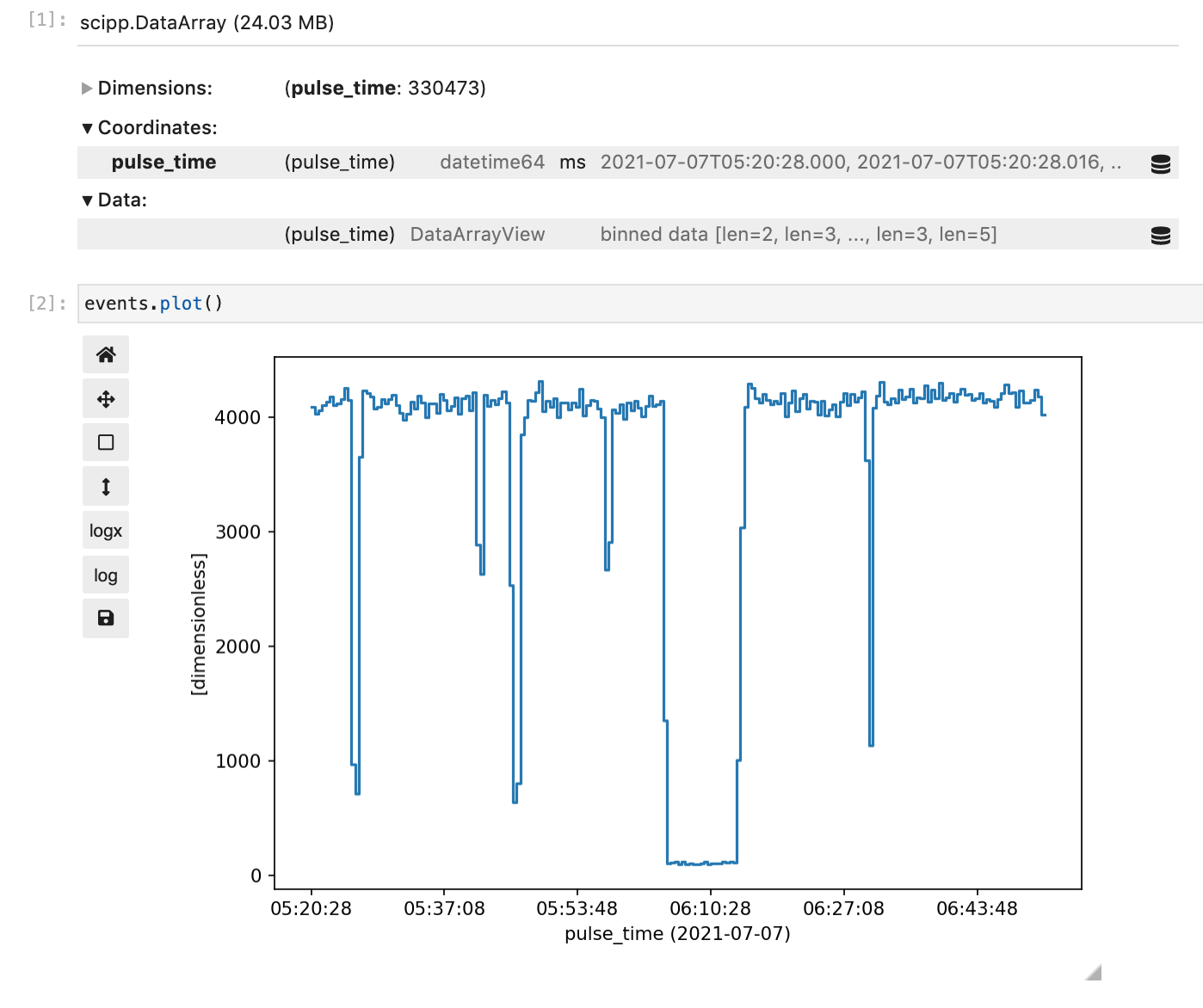 Casting Event Mode data into an sc.DataArray · Issue #2025 · scipp/scipp · GitHub