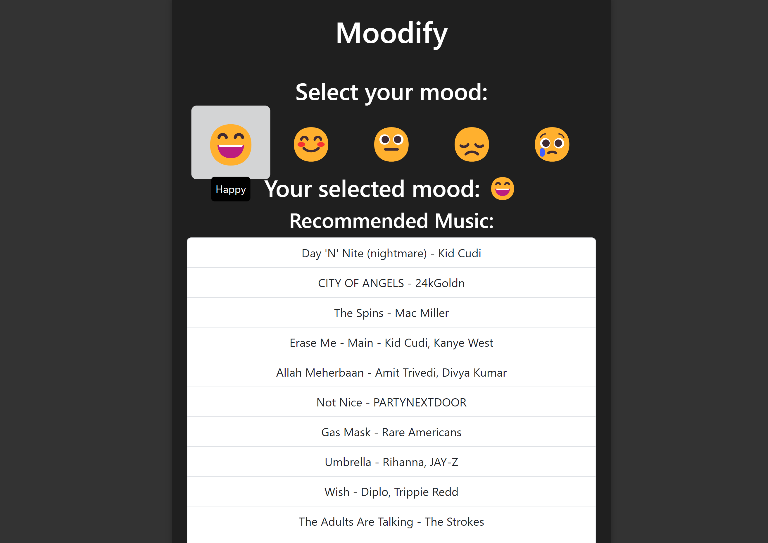 GitHub - LabibBhuiyan/moodify: Music Recommendation based on Emojis