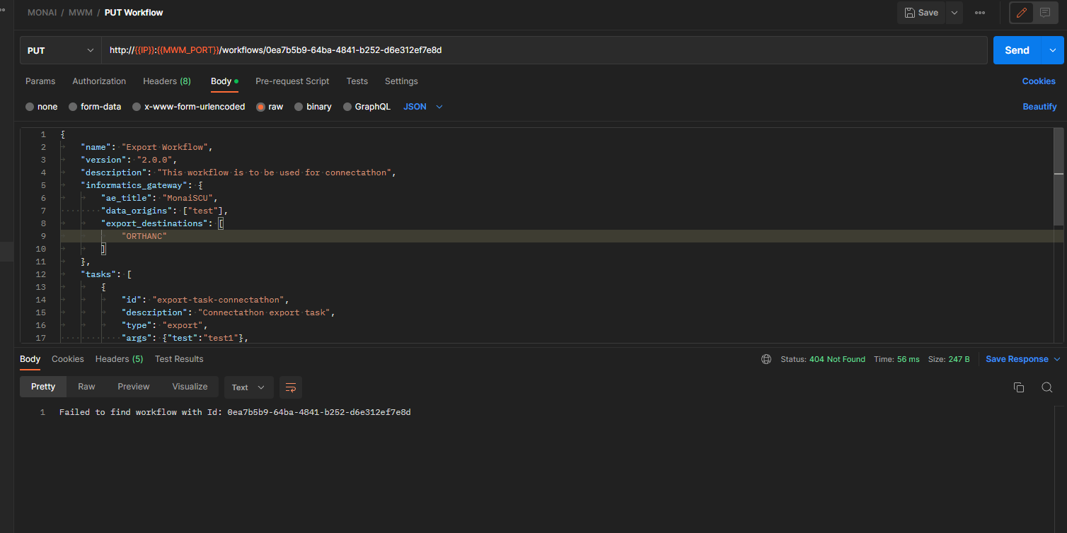 Strange Response When Workflow Non Existent Id Is Updated · Issue 434 · Project Monai Monai