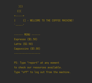 GitHub - Murriel11/Coffee_Machine: The Object-Oriented-Programming (OOP) version of the "Coffee ...
