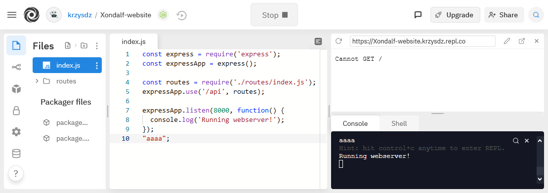 Module Exporting Router Logs Server Object To The Console · Issue 4568 · Expressjs Express · Github