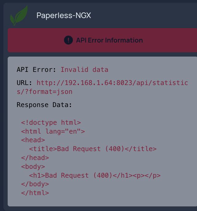 Paperless-NGX API error when including URL in compose file ...