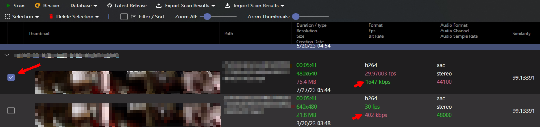 [Bug]: Select Lowest Duration/Quality · Issue #462 · 0x90d/videoduplicatefinder · GitHub